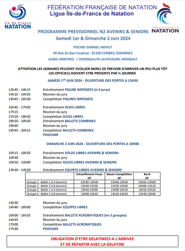 Un grand weekend aquatique avec GPSCE avec le gala et la compétition de ...